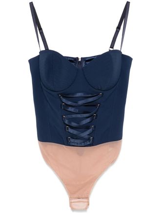Elisabetta Franchi body en crêpe - Bleu