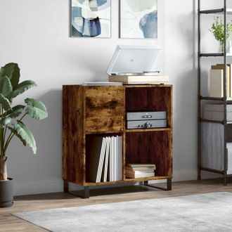 vidaXL Armoire &agrave; disques ch&ecirc;ne fum&eacute; 84,5x38x89 cm bois ding&eacute;nierie - Vidaxl