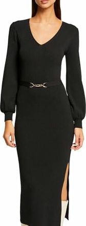 Morgan Robe pull longue ajust&eacute;e &agrave; ornement Noir M