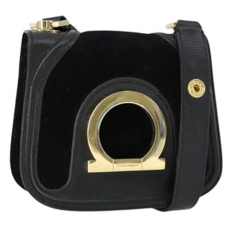 Ferragamo Sac bandouli&egrave;re en daim Pre-owned - Femme - Pre-owned - Noir - Taille: ONE Size