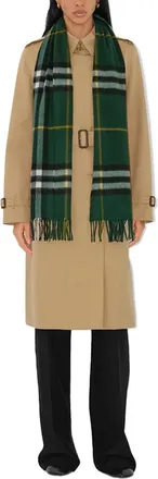 Burberry Check Cashmere Scarf - Green