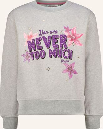 Vingino Vingino Sweatshirt Nieka Mit Glitzergarn Und Schmucksteinen grau