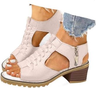 Generic Sandales orthop&eacute;diques &agrave; talons hauts, &agrave; bout ouvert, style boh&egrave;me, chaussures dext&eacute;rieur pour femme avec soutien de la vo&ucirc;te plantaire, chaussures d&eacute;