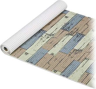 Relaxdays Weichschaummatte, zuschneidbar, Bad, Sauna, Pool, Antirutschmatte, Holzoptik, BxT 65 x 150 cm, braun grau, Holz/Gr&uuml;n, 150 cm
