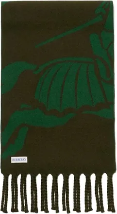 Burberry Reversible EKD Wool Scarf - Green