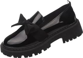 Generic Mocassins confortables &agrave; enfiler pour femme - Bout rond - En cuir verni - &Eacute;l&eacute;gant - D&eacute;contract&eacute; - Classique - Pour le travail, les f&ecirc;tes, les loisirs,