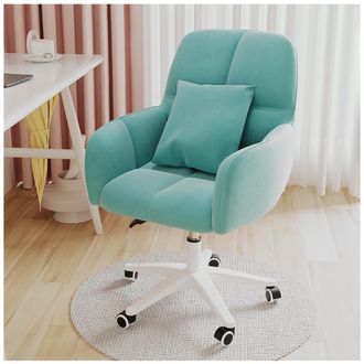 Generic Ergonomischer B&uuml;rodrehstuhl Mit Lordosenst&uuml;tze Und 360&deg;-R&auml;dern for Den Heimgebrauch Oder Den Schminktisch(Light Blue)