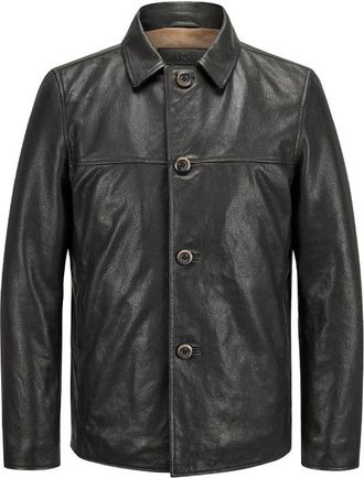 Milestone Herren Lederjacke schwarz Lammnappa
