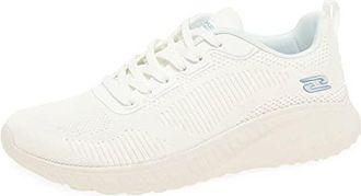 Skechers Femme Bobs Squad Chaos Face Off Basket, Tricot Technique Blanc, 37 EU