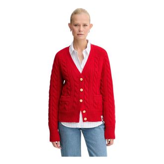 Bally Gilet en laine m&eacute;rinos extrafine - Femme - Pulls - Rouge - Taille: 34 FR