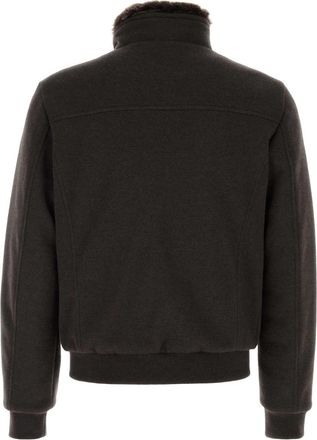 Moorer Wool Blend Down Jacket - Brown