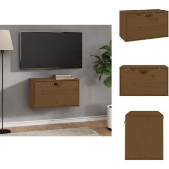 vidaXL Wandschrank Honigbraun 60x30x35 cm Massivholz Kiefer - Holzschrank - Wandregal - Regal - Kiefernholzm&ouml;bel - Wohnwand