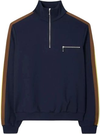 Tory Burch Femme, Sweatshirts et sweats &agrave; capuche, Bleu, Taille: 38 FR Side-Stripe Detail SweaT-shirt