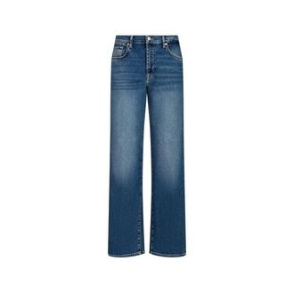 7 For All Mankind Jean droit cropped Stovepipe en coton m&eacute;lang&eacute;