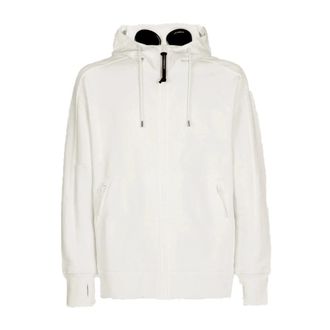 C.P. Company Diagonal Raised Fleece Zip Hoodie - - Sweatshirts & Hoodies - Herren - Wei&szlig; - 2XL