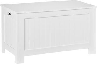 HOMCOM Coffre malle de rangement 81L x 40l x 46H cm mdf blanc