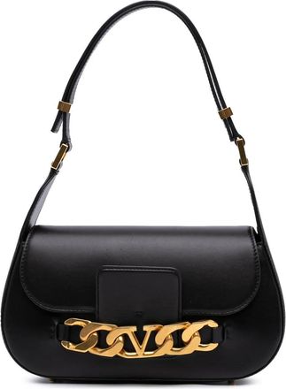 Valentino Garavani Hobo Bags - Medium Leather Vlogo Chain Shoulder Bag - Gr. unisize - in Schwarz - für Damen