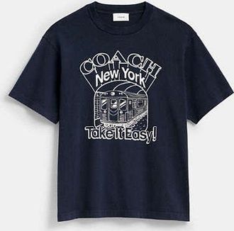 Coach Subway T-Shirt Aus Biobaumwolle Im Relaxed-Fit