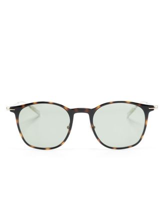 Montblanc lunettes de soleil carr&eacute;es &agrave; plaque logo - Marron