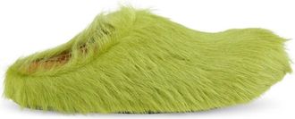 Marni Femme, Chaussures, Vert, Taille: 41 EU Long Hair Calfskin Fussbett Sabot