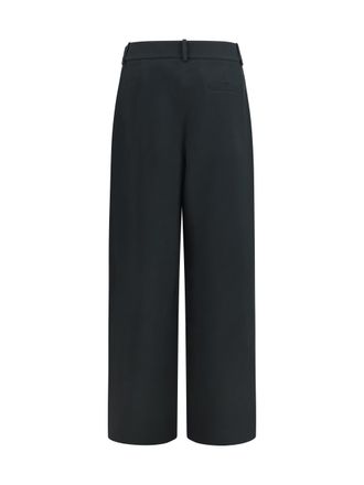 Giorgio Armani Womens High-Waisted Wide-Leg Tailored Pants Swamp Silk Trousers