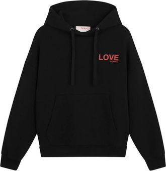Fiorucci Femme, Sweatshirts et sweats &agrave; capuche, Noir, Taille: 40 FR Kissing Angels Love Relaxed Sweat &agrave; capuche