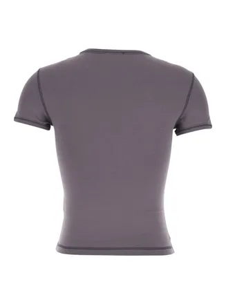 Diesel Womens T-Shirt T-Uncuties-Long-S5 Grey Cotton T-Shirts & Jerseys