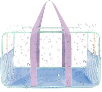 Generic Transparente Strandtasche | Wasserdichte Schwimmtasche mit Rei&szlig;verschluss mit gro&szlig;er Kapazit&auml;t - tragbare Aufbewahrungstasche f&uuml;r das Fitnessstudio, R