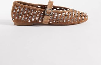 Steve Madden Rerun - Ballerines tress&eacute;es en daim - Ch&acirc;taigne-Brown