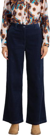 White Stuff Belle Cordhose mit Weitem Bein - Mittelhoher Bund, Volle L&auml;nge, aus Baumwollmischgewebe mit Rei&szlig;verschluss - Dunkelblau - Gr&ouml;&szlig;e 46/R