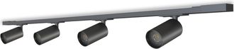 Calex Schienensystem Set, 2m mit 4 Spots, GU10, Matt Schwarz, Tracklight Deckenleuchte
