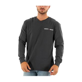 Tommy Hilfiger Linear Chest Long Sleeve Tee - - Tops - Herren - Grau - M
