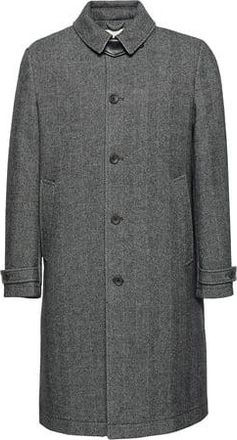 Calvin Klein Manteau mi-long col classique en laine m&eacute;lang&eacute;e
