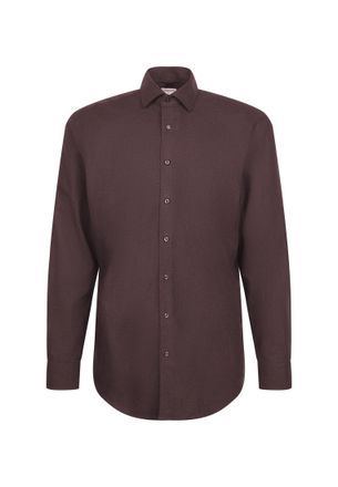 Seidensticker Herren Regular Fit Langarm Business Hemd, Braun, 26