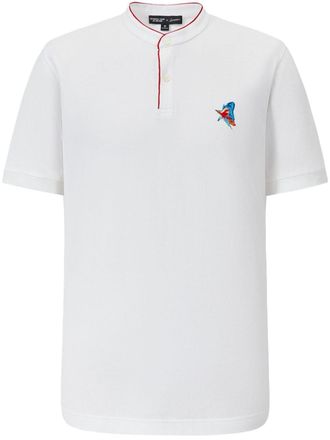 Shanghai Tang x Jacky Tsai Poloshirt mit Mandarinkragen - Wei&szlig;