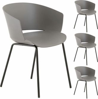 IDIMEX Lot de 4 chaises de jardin nivel en plastique blanc