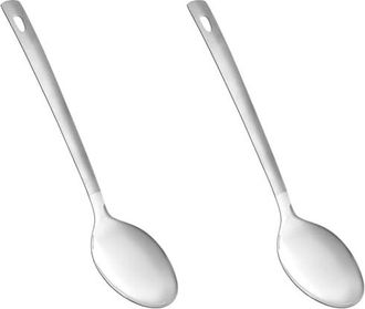 Metaltex Dana Serie Servierl&ouml;ffel 32cm aus solidem Edelstahl, robuster L&ouml;ffel, Silber (Packung mit 2)