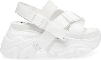 Steve Madden Femme, Chaussures, Blanc, Taille: 37 1/2 EU Sandale compens&eacute;e &agrave; plateforme
