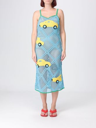 J.W.Anderson Robe fourreau midi en crochet de coton &agrave; imprim&eacute; graphique