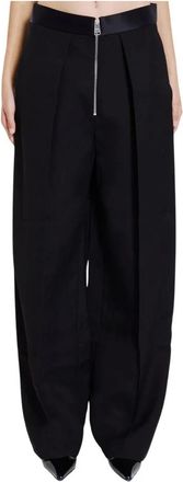 Khaite Femme, Pantalons, Noir, Taille: 36 FR Pantalon Large avec D&eacute;tails en Soie