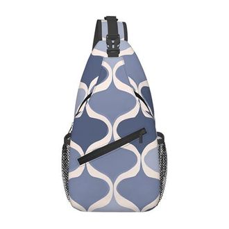 Generic Sacoche Port&eacute; &eacute;paule Maroc et ethnique Durable Sling Bag R&eacute;glable Crossbody Bag pour Cyclisme Homme Femme