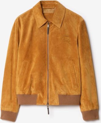 Burberry Veste Harrington en cuir velours, Size: 48