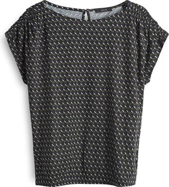 OPUS Damen Kurzarmshirt | SEKADI MINIMAL Regular Printshirt aus fließender Viskose Coal Blue, 44