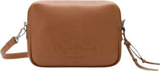 Pepe Jeans London Femme, Sacs, Brun, Taille: ONE Size Sac bandouli&egrave;re effet cuir