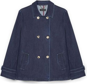 Fiorella Rubino Femme, Vestes, Bleu, Taille: 50 FR Veste en jean crois&eacute;e