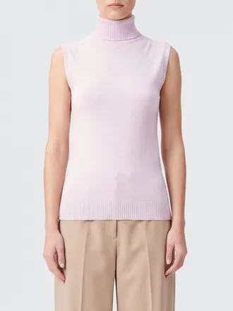 Sportmax Top &agrave; col roul&eacute; sans manches et coupe slim en pure laine vierge