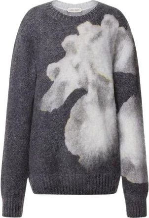 Alberta Ferretti Femme, Pulls, Gris, Taille: 38 FR Orchid Print Mohair Sweater