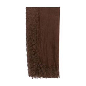 Ermanno Scervino Kaschmirschal mit Spitzensaum - - Accessories - Damen - Braun - ONE SIZE