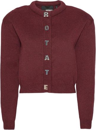 Rotate Rotate Birger Christensen, Femme, Pulls, Rouge, Taille: 36 FR Firm Knit Cardigan