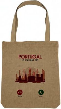 Fabulous Sac Shopping Tote Bag Aspect Lin - Portugal Is Calling Me Lisbon Architecture Travel - Sac de Courses Toile Epaisse 360g Beige Naturel Cabas Port&eacute; Epa